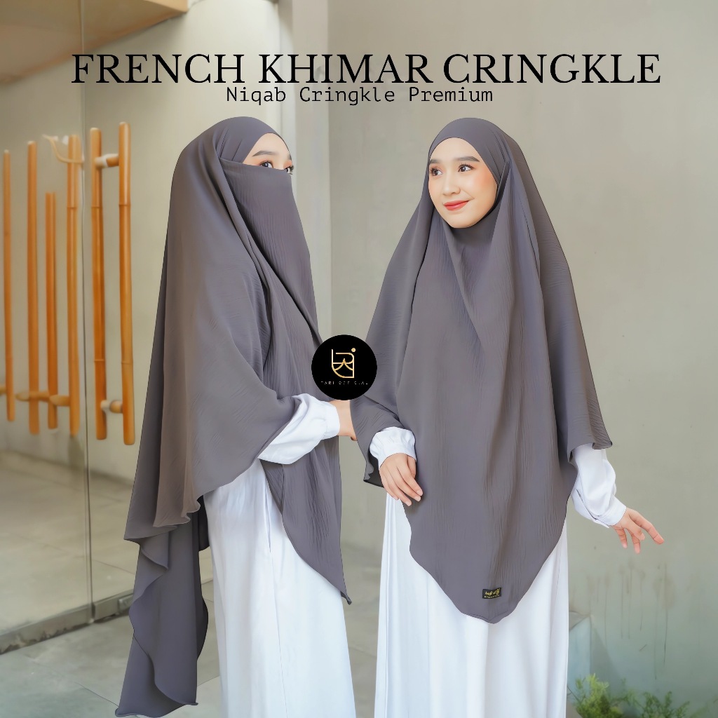 Jual French Khimar Instan Crinkle Airflow size L & XL Premium Hijab ...