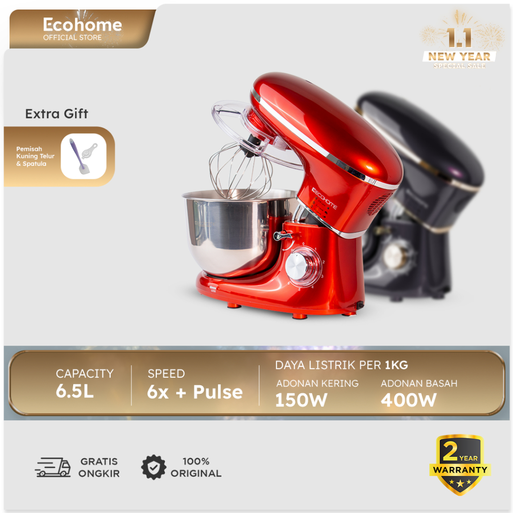 Jual ECOHOME Stand Mixer Noble Series ESM999 6.5L Premium Stand Mixer ...