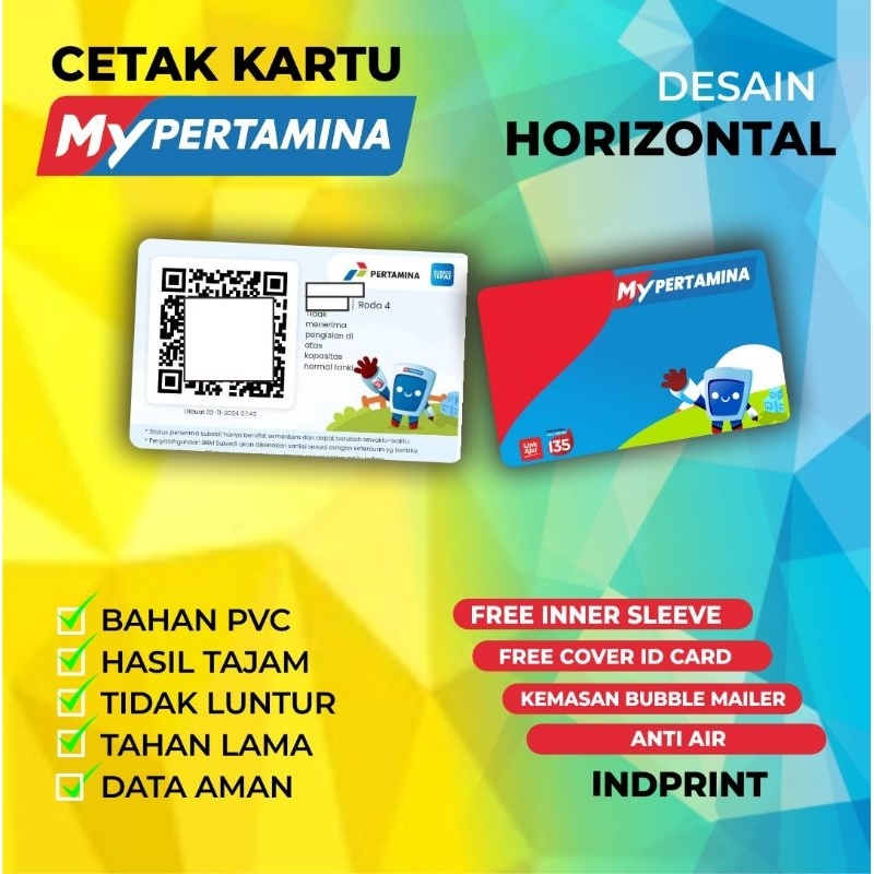 Jual Desain Horizontal, Cetak Kartu My Pertamina Bahan PVC Premium | Shopee Indonesia