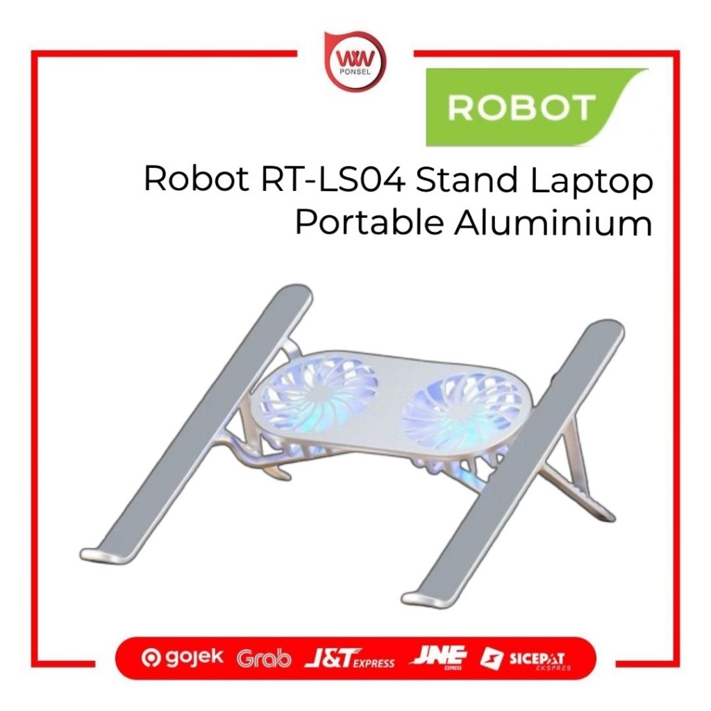 Jual Robot RT-LS04 Stand Laptop / Macbook Portable Aluminium Alloy Liftable & Foldable Garansi ...