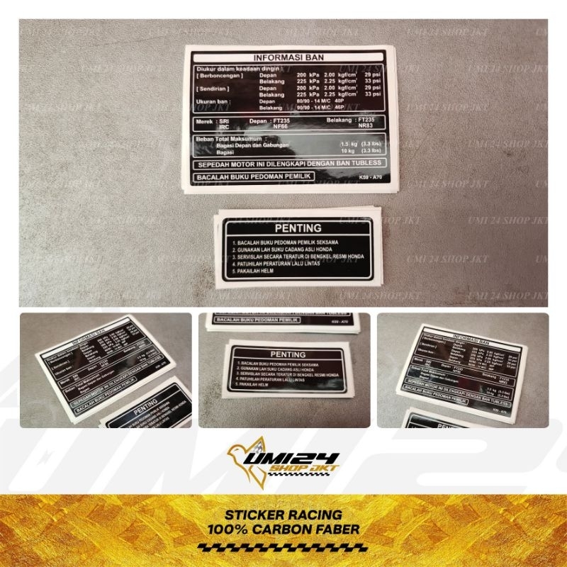 Jual Sticker panduan dek motor all honda vario 12/150 vari karbu beat ...