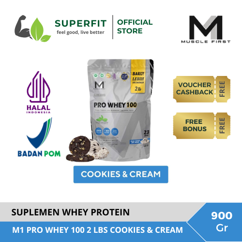Jual M1 MUSCLE FIRST Pro Whey 100 2lbs/900gr - Whey Protein Suplemen ...