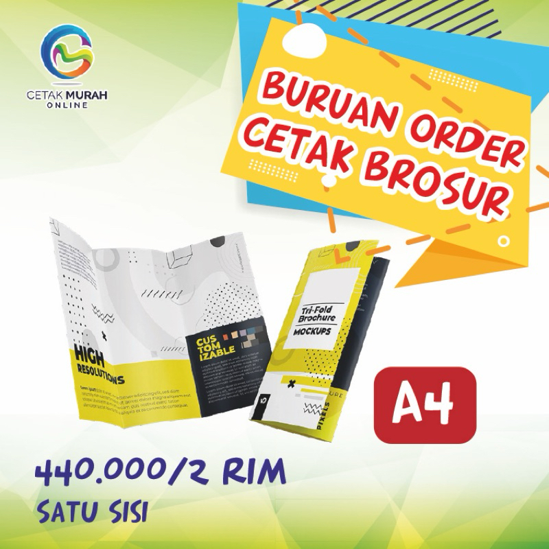 Jual Cetak Brosur A4 (1 Sisi ) 2 rim / 1000 lbr | Art Paper 120 gr Murah !! Kualitas OKE !! PO ...