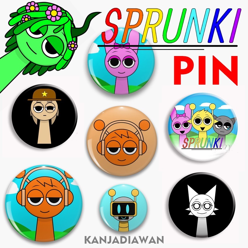 Jual Pin Sprunki Incredibox Jevin Pinky Orange | Shopee Indonesia