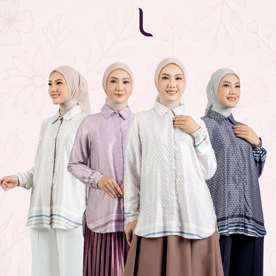 Jual Elzatta Atasan Wanita Tunik Motif Border Monogram | Shopee Indonesia