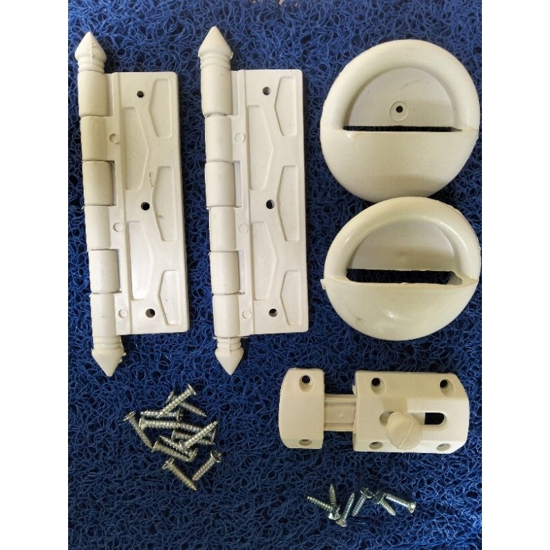 Jual 1 SET Siap Pasang Engsel Pintu PVC Grendel Pintu Kamar Mandi ...