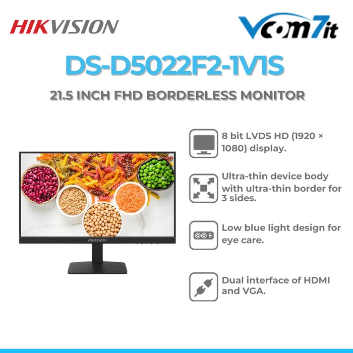 Jual Monitor LED Hikvision 22 inch DS-D5022F2-1V1S 100Hz Full HD VGA ...