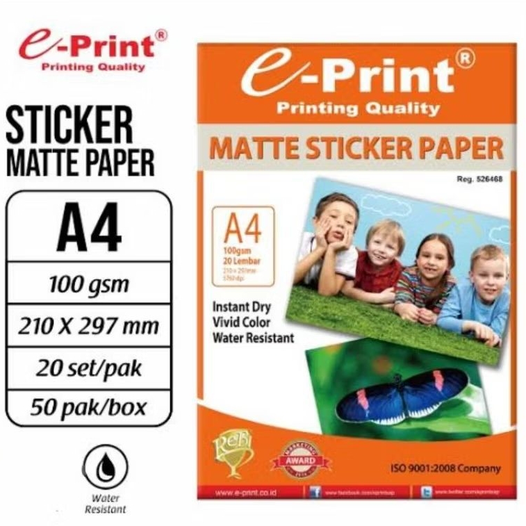Jual Kertas stiker Matte A4 e-print ( 20 lembar) | Shopee Indonesia