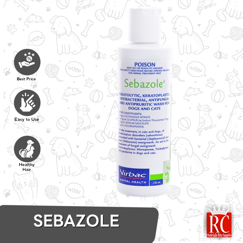 Jual Shampoo Jamur Kucing & Anjing Virbac Sebazole 250 ml | Shopee ...
