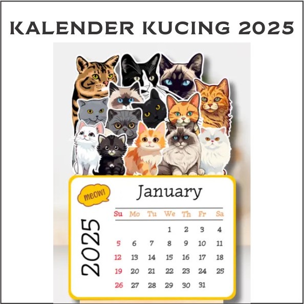Jual Kalender Kucing 2025 - Kalender Meja - Kelender Duduk - Kalender ...