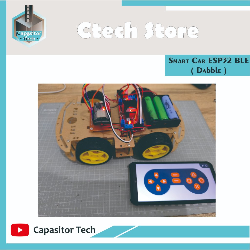 Jual Robot Smart Car 4WD Menggunakan ESP32 Bluetooth (BLE) dengan 2 ...