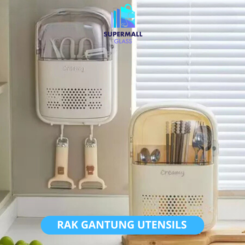 Jual [SG] COD Tempat Sendok Gantung | Cutlery Utensil Holder Storage ...