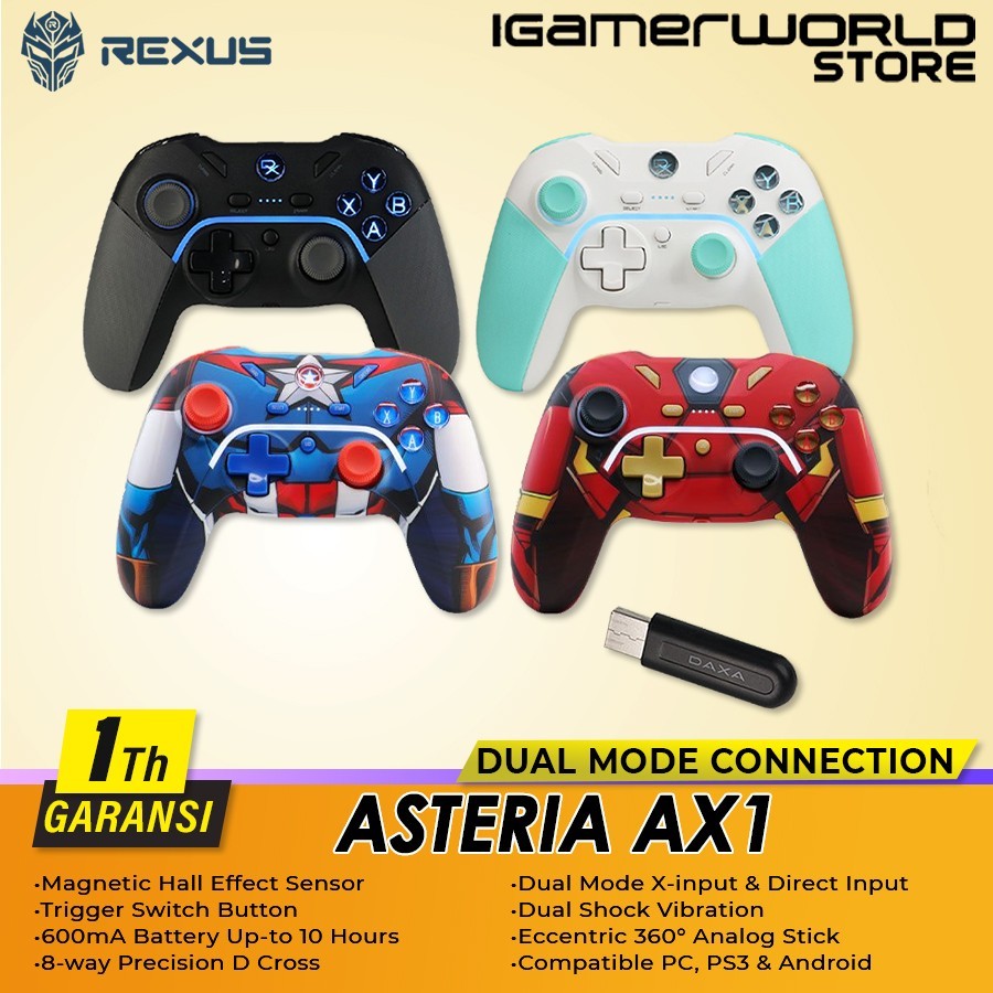 Jual Gamepad Rexus Daxa Asteria AX1 V2 Wireless Hall Effect - PC PS3 ...