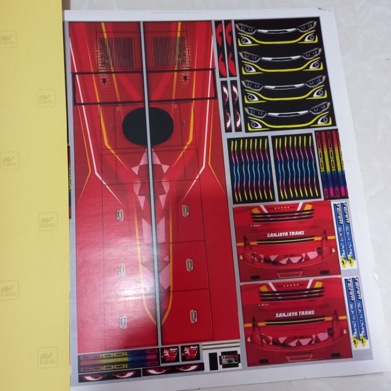 Jual 1 lembar paket lengkap sticker / stiker livery dan aksesoris ...
