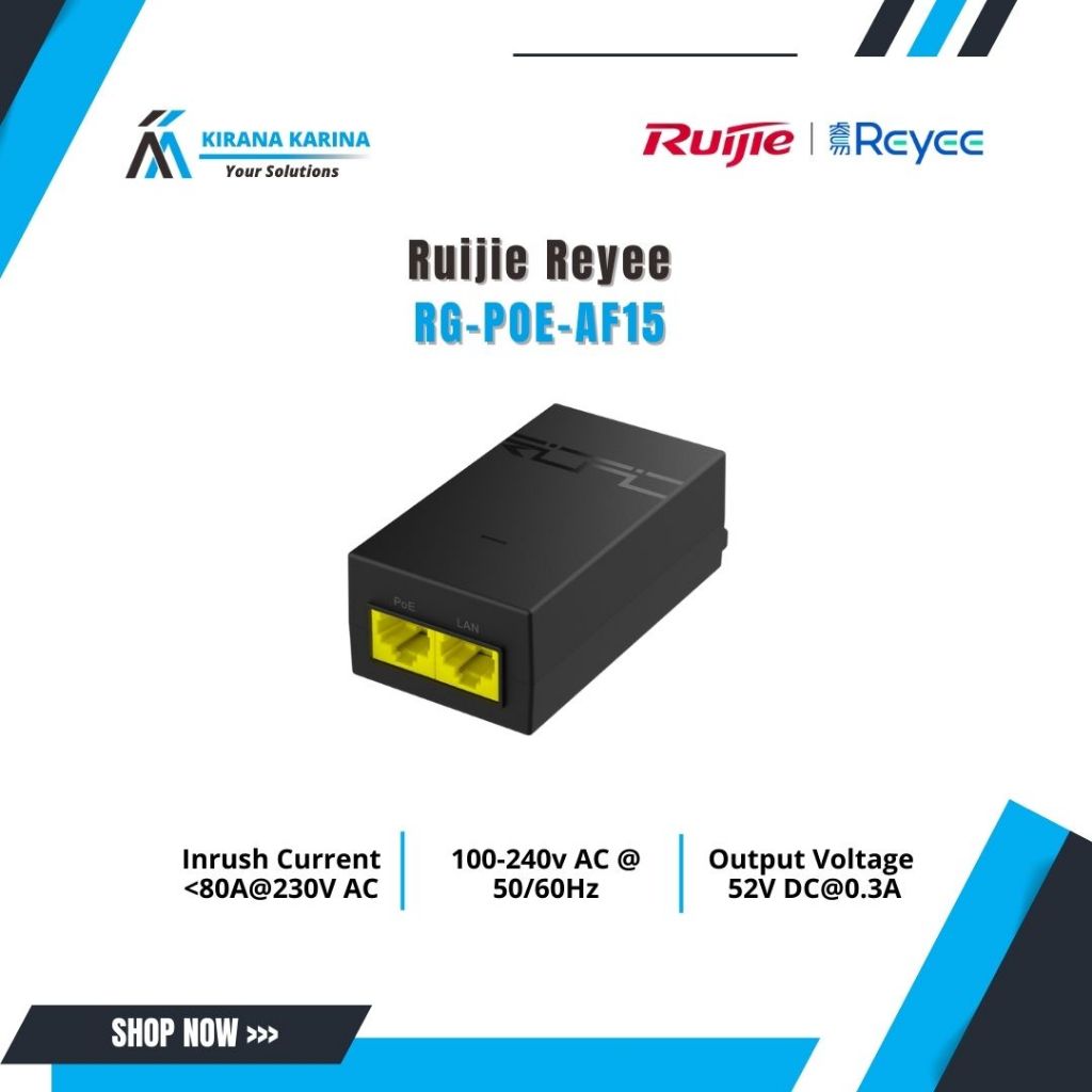 Jual Ruijie Reyee RG-POE-AF15 | 1 Port Gigabit PoE Adaptor RG POE AF15 ...