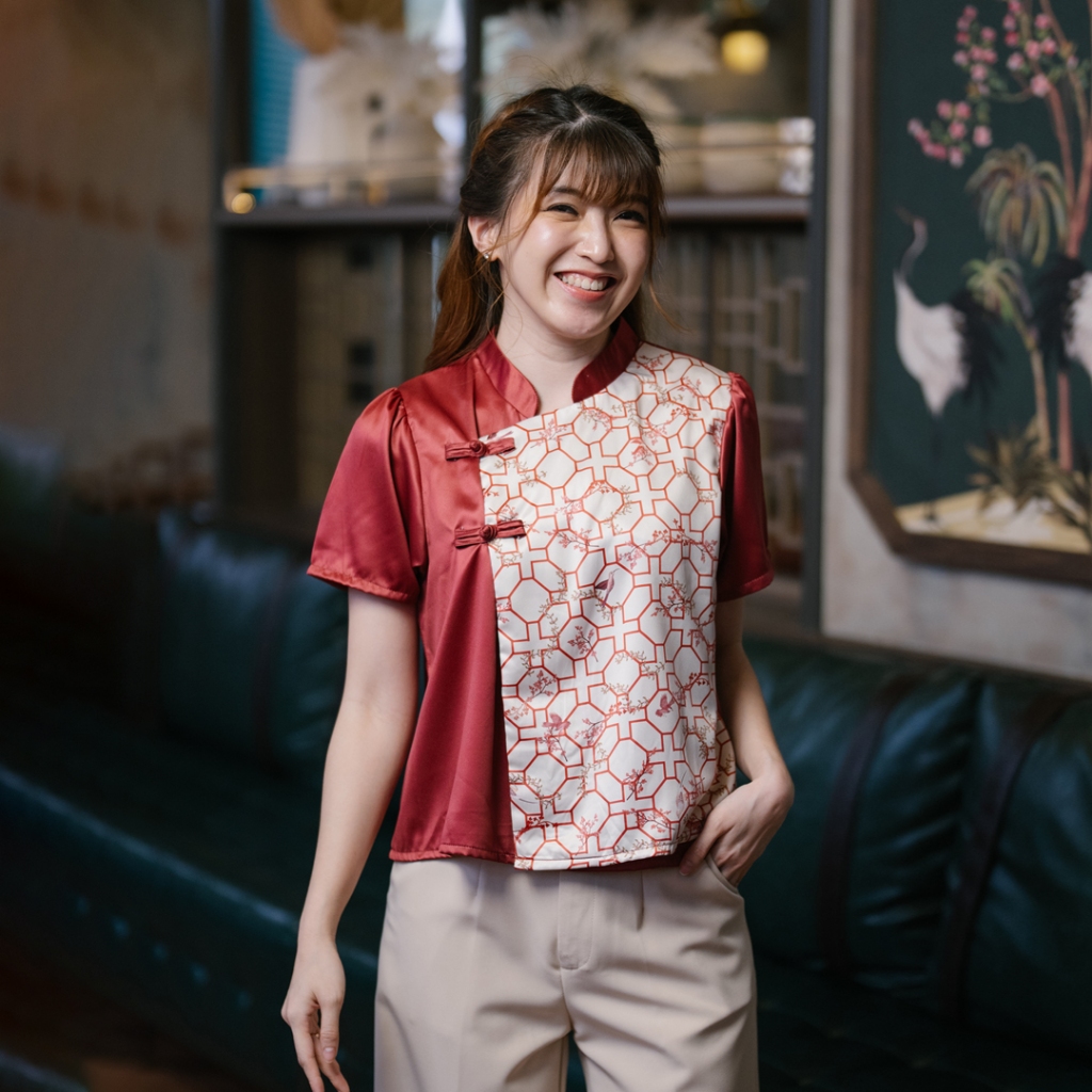 Jual Beatrice Clothing Fong Blouse - Atasan Wanita Cheongsam Casual ...
