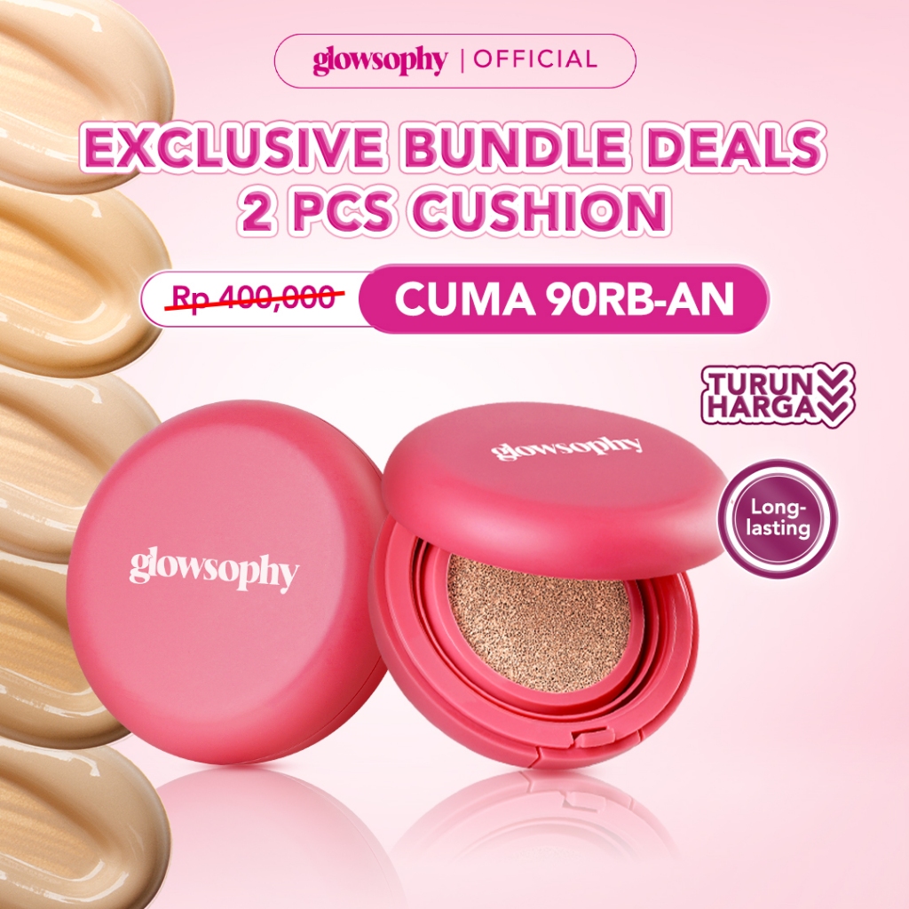 Jual Glowsophy Bundle 2 Pcs Cover Fit Serum Cushion Long Lasting All Day Velvet Matte Finish ...