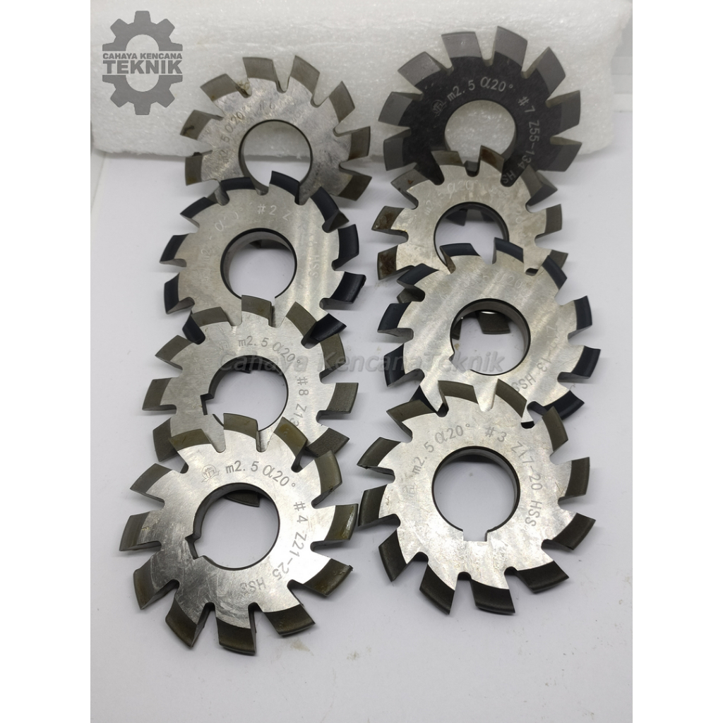 Jual Gear Involut Cutter Modul M3.5 set 1-8 modul gear set pembuat gear ...
