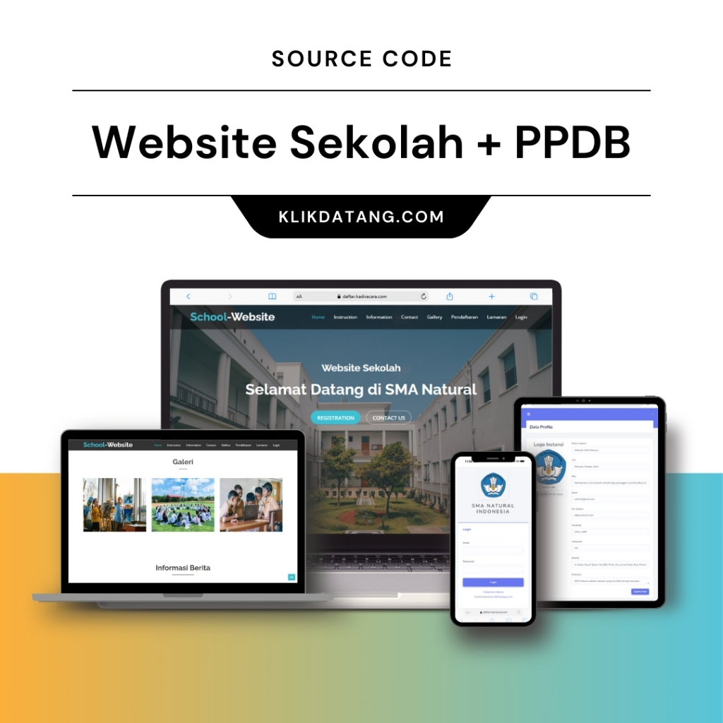 Jual Website Sekolah Madrasah Pesantren dengan PPDB Online Sourcecode | Shopee Indonesia