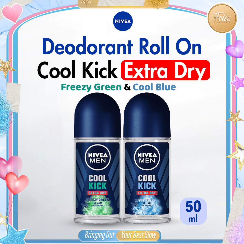 Jual * FELIZ * NIVEA MEN Deodorant Roll On Cool Kick Extra Dry | Shopee ...