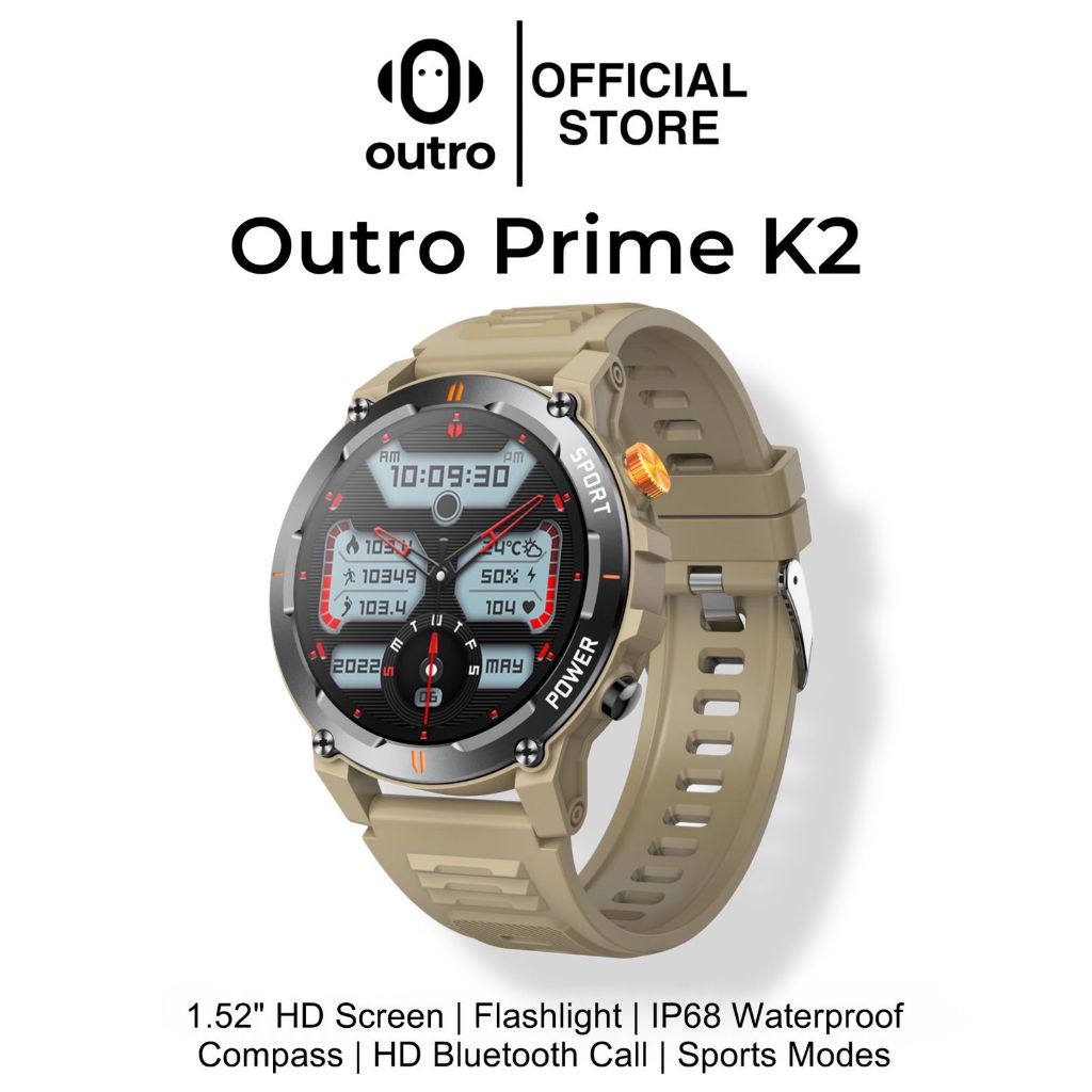 Jual Outro PRIME K2 Smartwatch Bluetooth Call | Flashlight | Compass ...