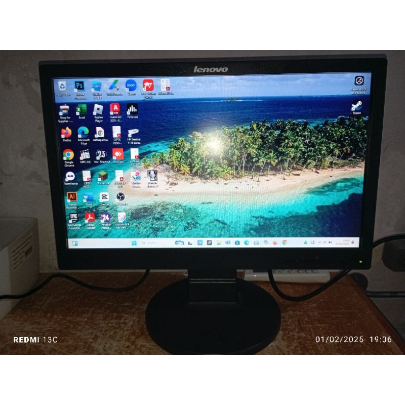 Jual Monitor LCD LENOVO 19 inch wide screen normal | Shopee Indonesia