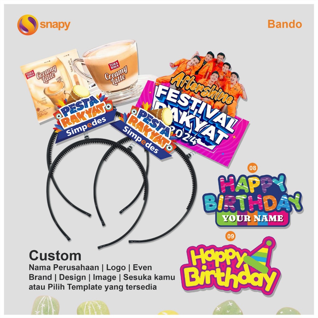 Jual Custom Bando Tuing Atribut Konser Bandana Event Birthday Promosi ...