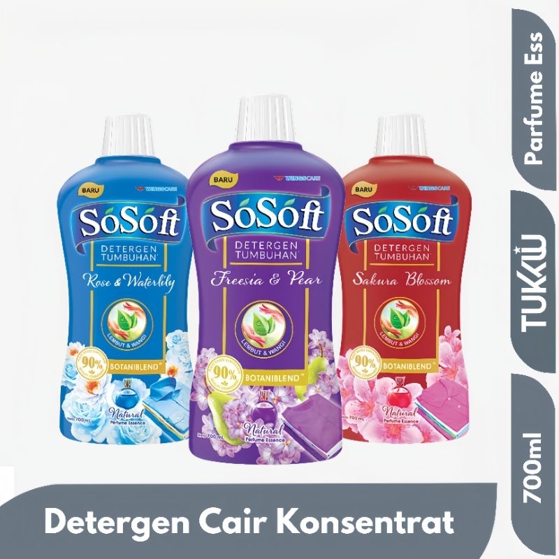 Jual Sosoft Detergen Cair Konsentrat Tumbuhan Botol 700ml | Shopee ...