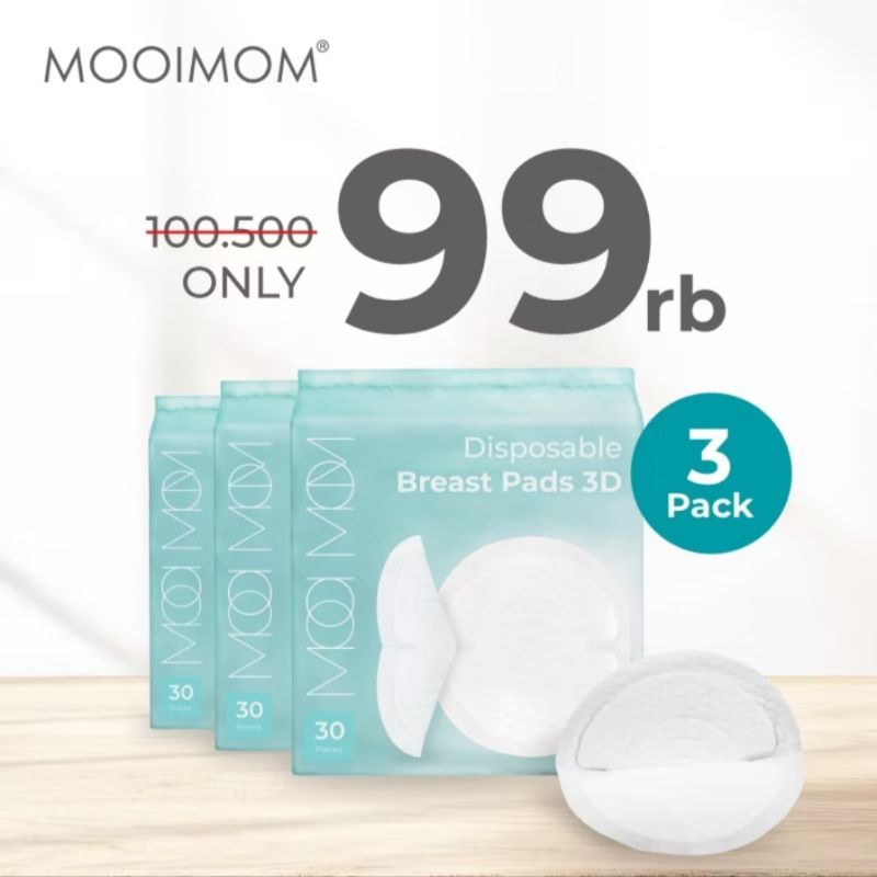 Jual MOOIMOM Combo 3 Pack Disposable Breast Pad 3D - Penyerap ASI ...