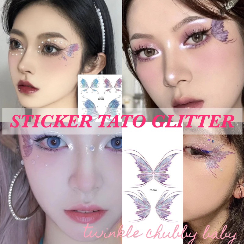 Jual STIKER MUKA TATOO TATO WAJAH BADAN GLITTER KUPU KUPU BALLET BALET ...