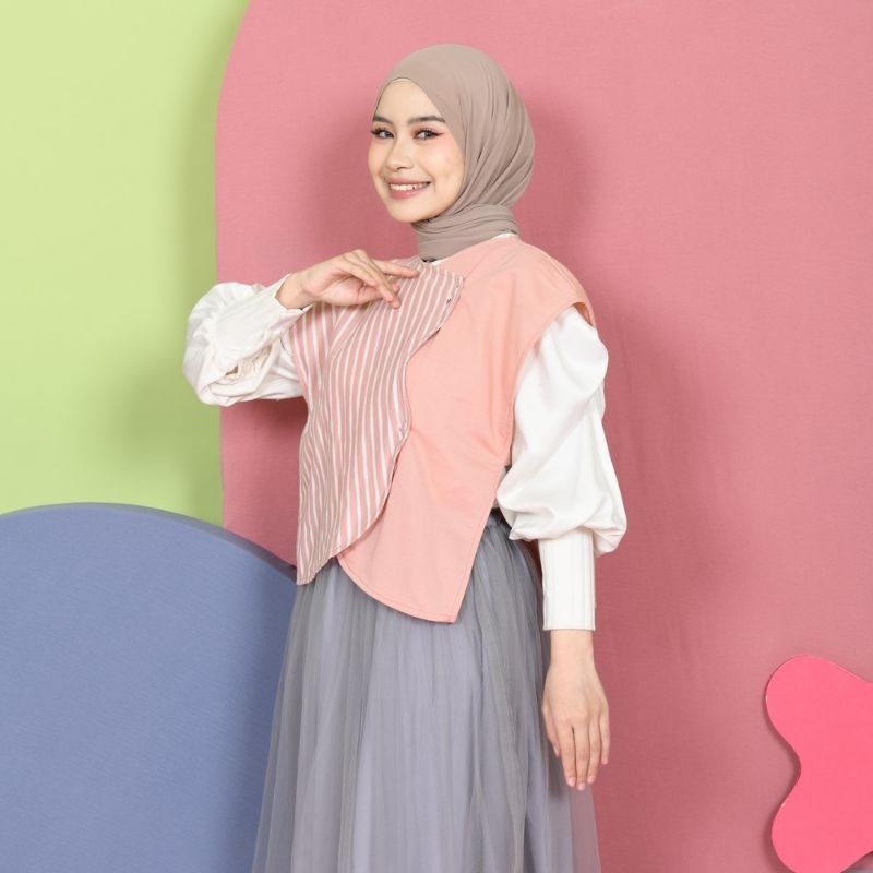 Jual Iner Outer Rompi Wanita Kekinian Vest Asimetris | Korean Style ...