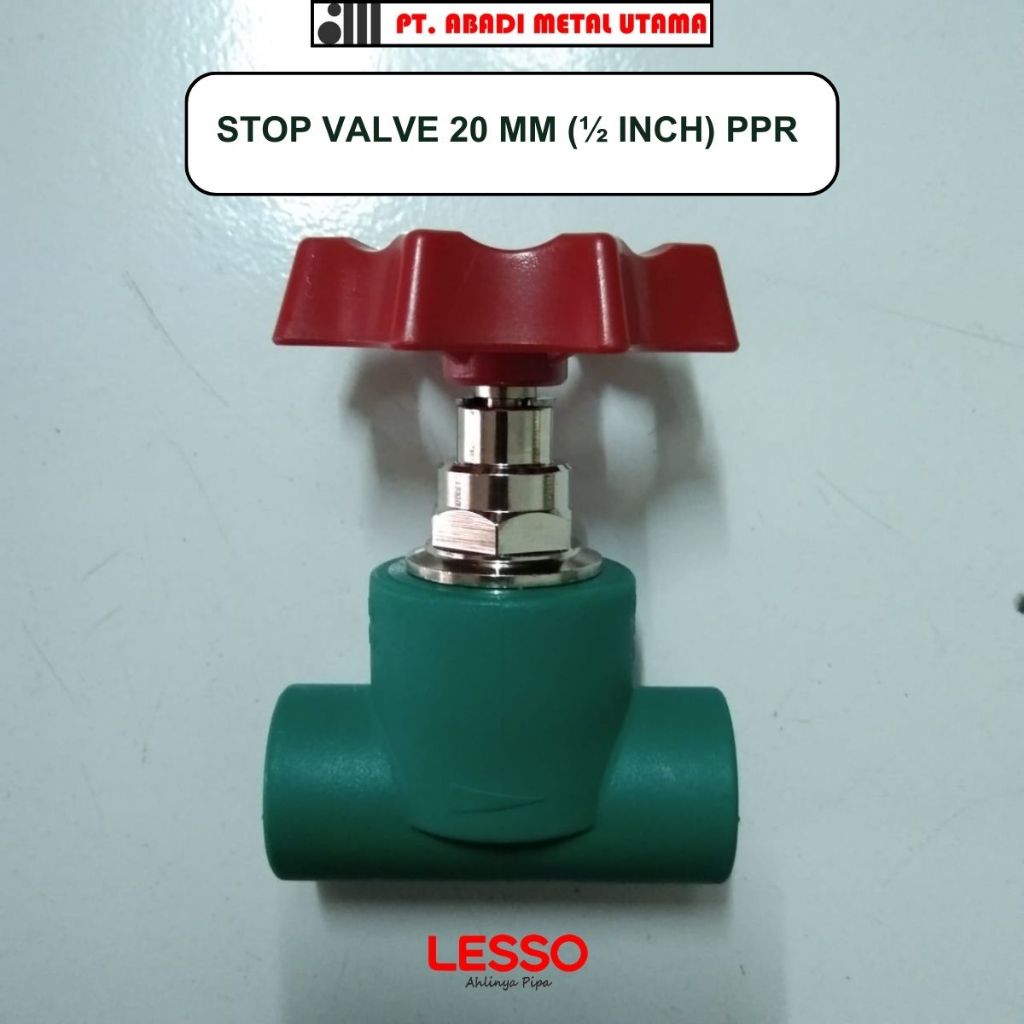 Jual Stop Valve PPR LESSO 20 mm 1/2 inch Stop Kran PPR Merk Lesso ...