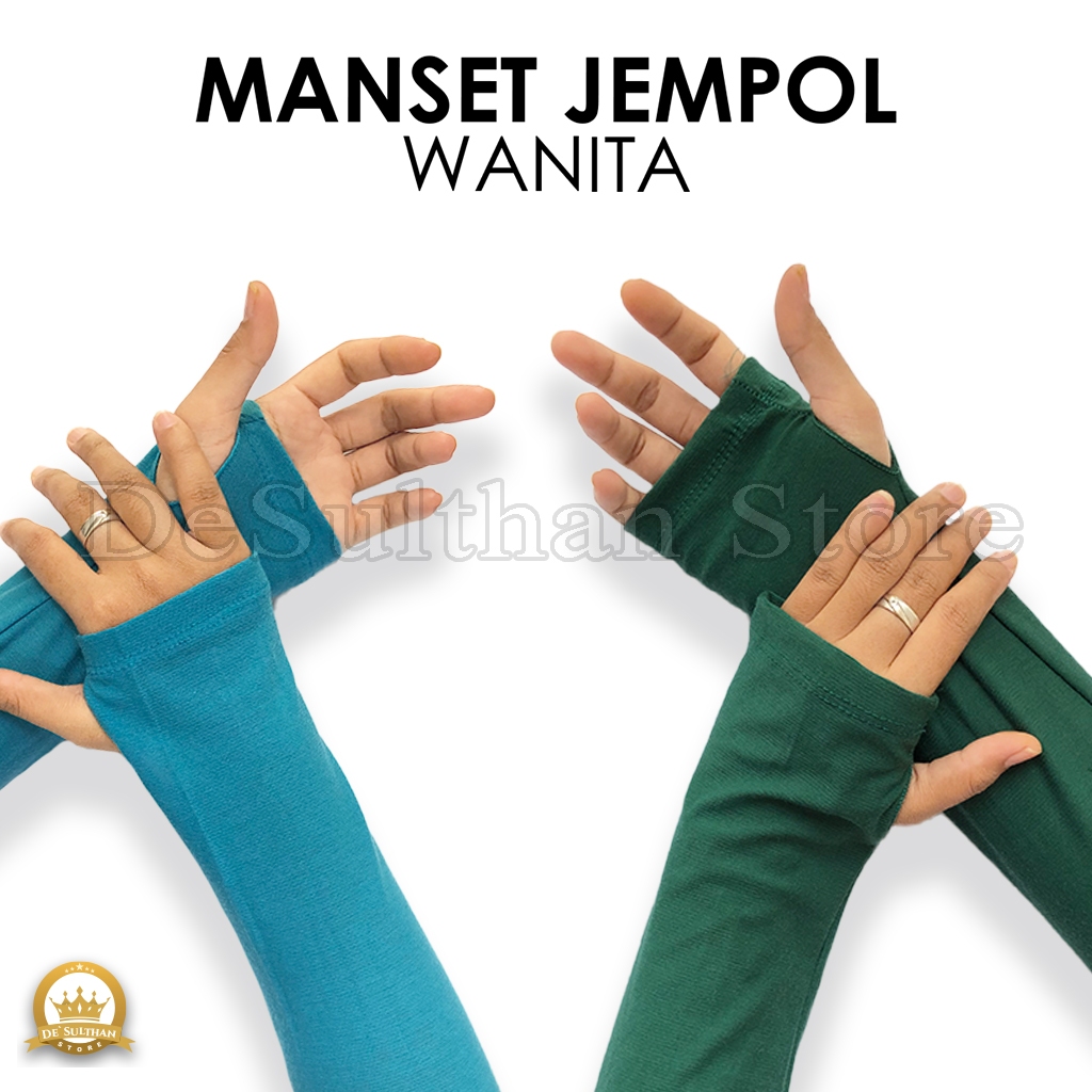Jual Arm Sleeve Handsock Manset Jempol Lengan Panjang Wanita Pria Polos ...