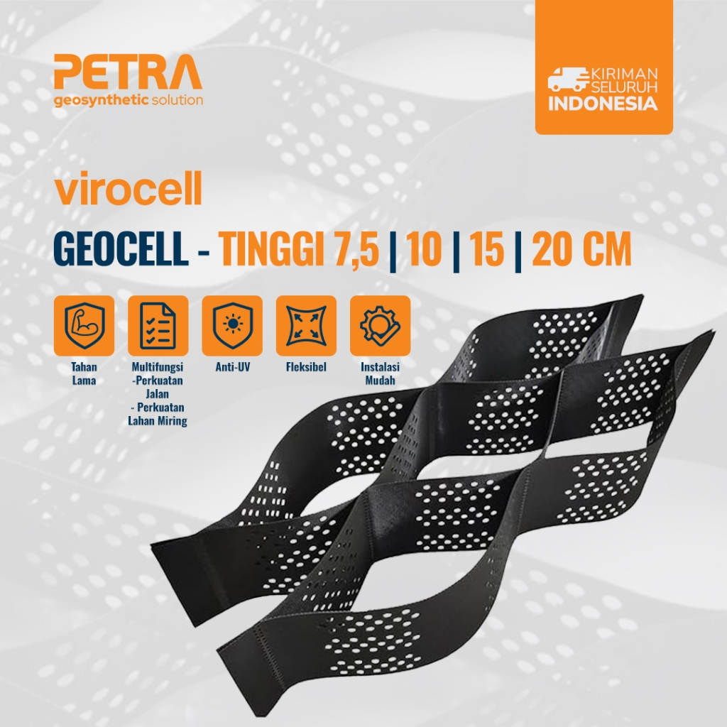 Jual GEOCELL HDPE VIROCELL TINGGI 7,5CM, 10CM, 15CM, 20CM | Shopee ...