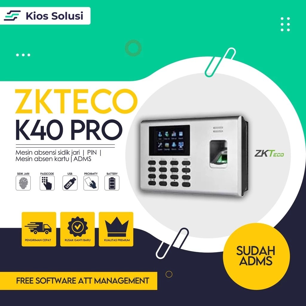 Jual Mesin Absensi dan Akses Kontrol Sidik Jari | RFID | PIN | ZKTECO K40 PRO | Sudah ada ...