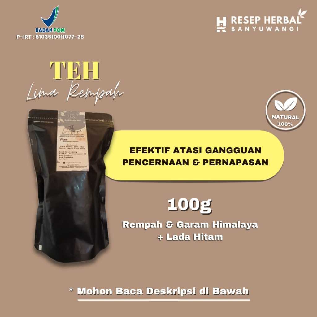 Jual TEH LIMA REMPAH “ RAMUAN IBU” JAHE, KUNYIT, KAYU MANIS, SECANG ...