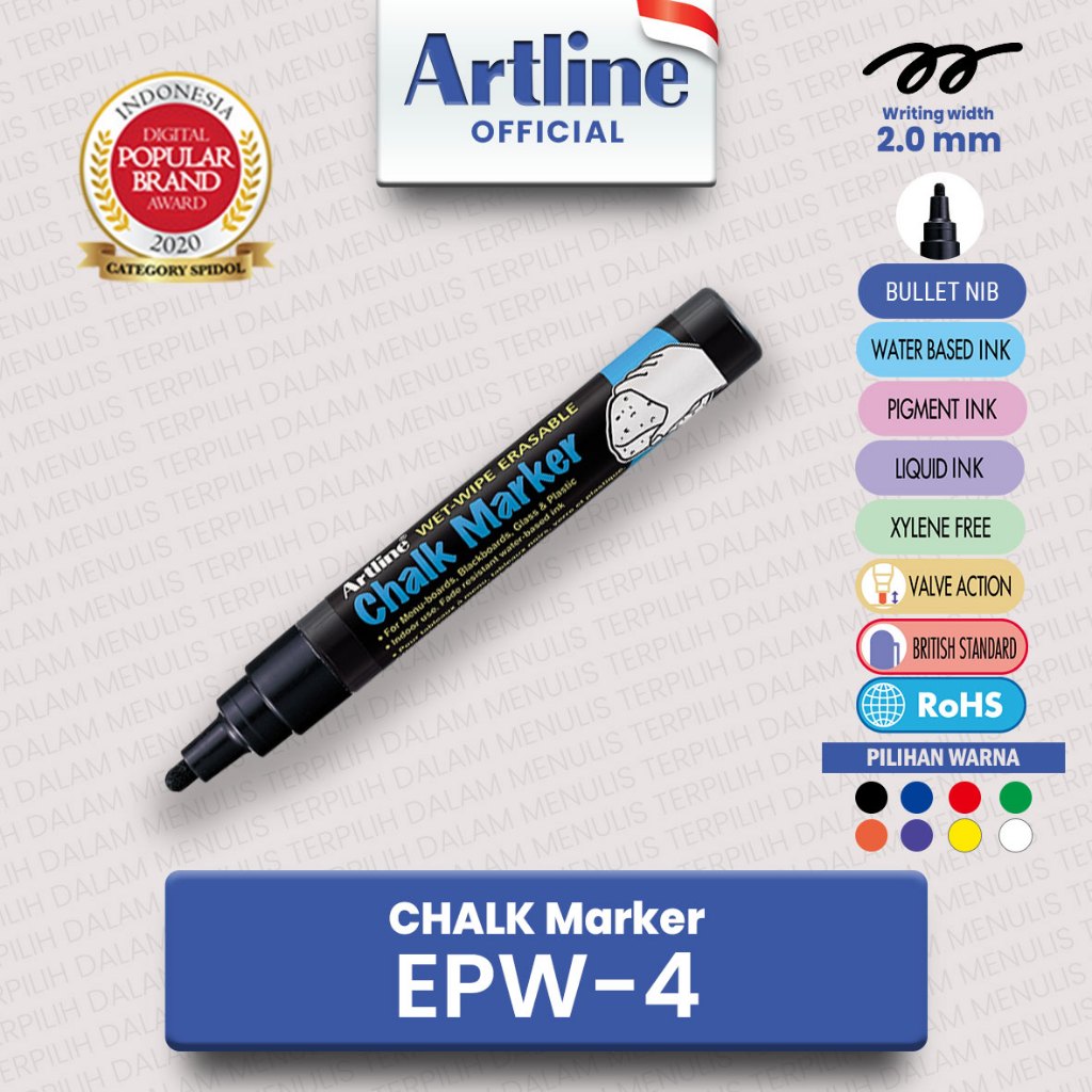 Jual (LIVE) ARTLINE Chalk Marker Spidol Kapur EPW-4 2 | Shopee Indonesia