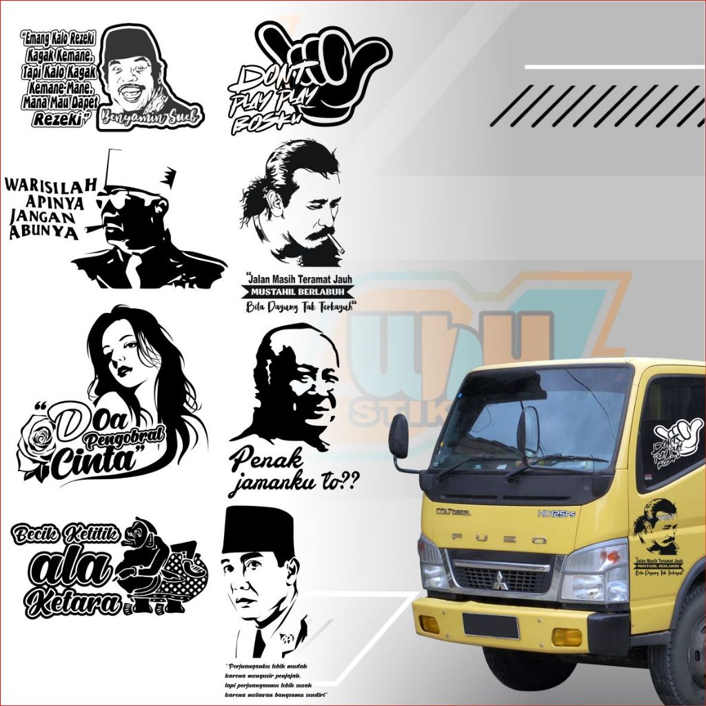 Jual stiker cutting kaca truk stiker cutting mobil silluet stiker iwan ...