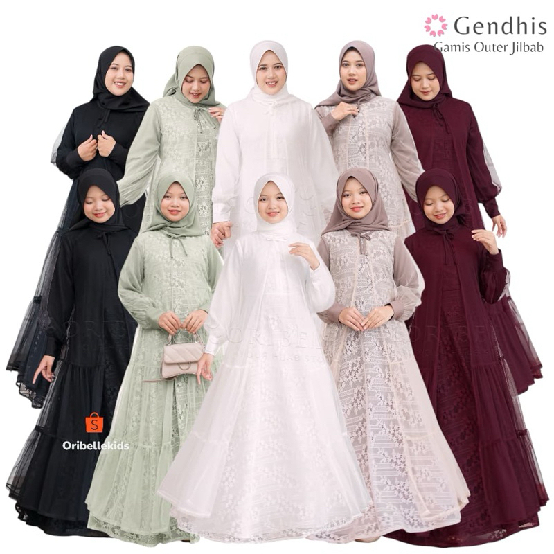Jual Oribelle kids Gendhis gamis Dress muslim Outer Pasmina couple ibu ...