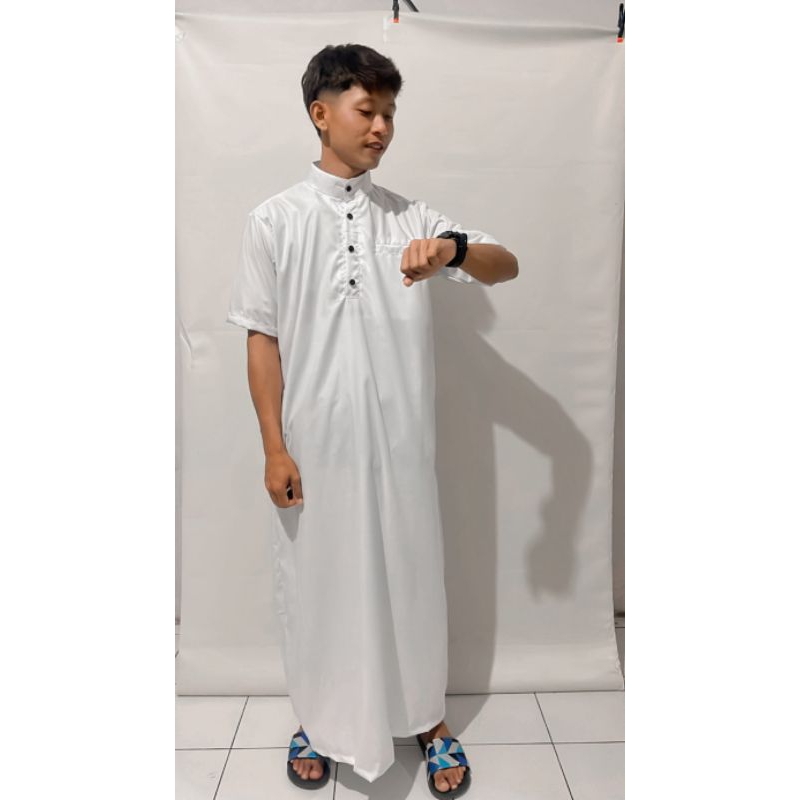Jual Gamis Jubah Pria Slim Lenganpendek Model Raya 2025 Bahan Premium ...
