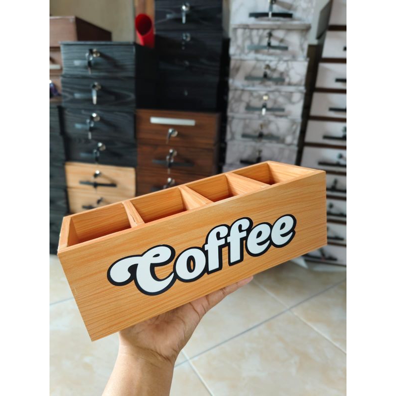 Jual RAK KOPI 4 KOTAK TEMPAT KOPI SASET | Shopee Indonesia