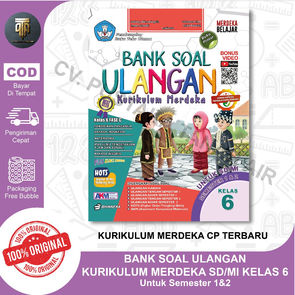 Jual Buku Bank Soal Ulangan Kurikulum Merdeka CP Terbaru SD/MI Kelas 6 (1 Buku isi semester 1&2 ...