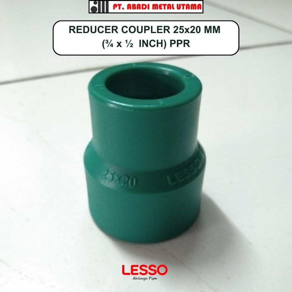 Jual Reducer Coupler PPR Lesso ( Reducer Soket PPR ) Green 25x20 mm ( ¾ ...