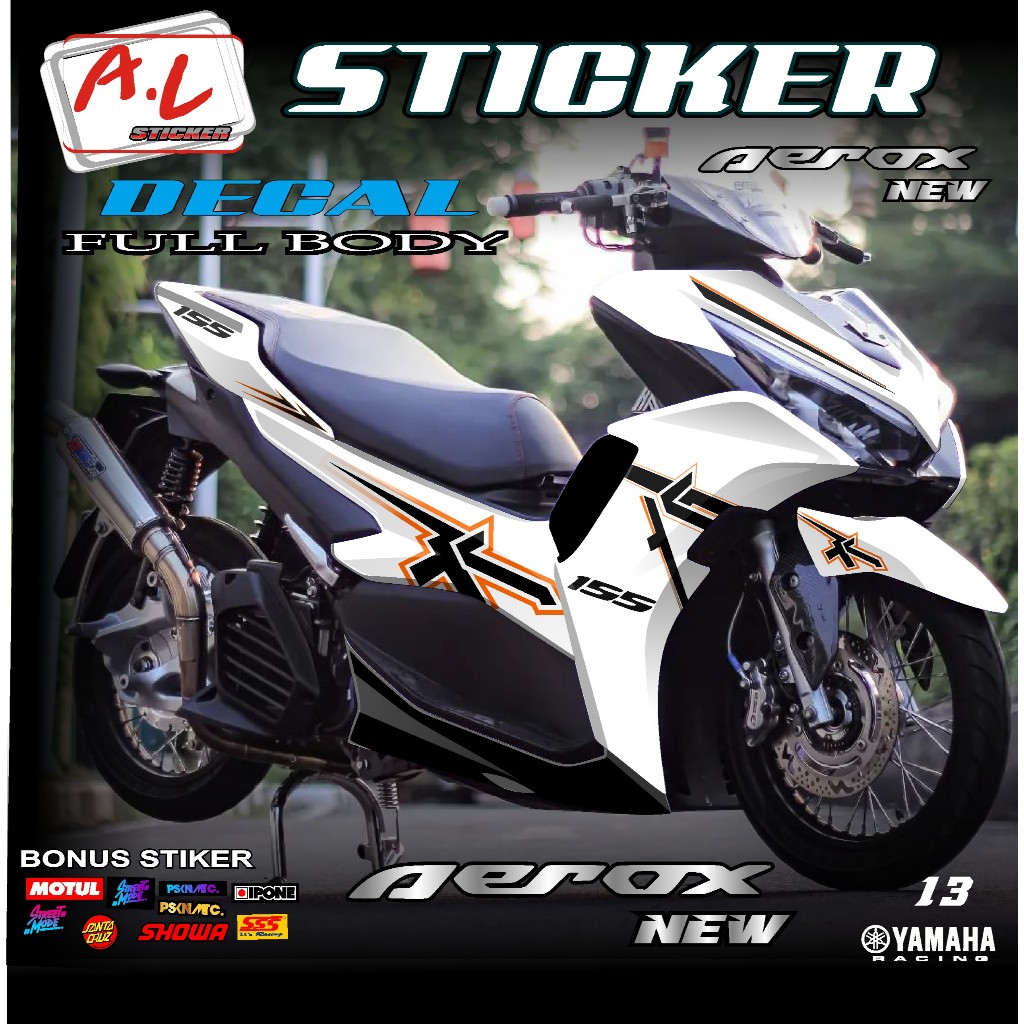 Jual COD Decal Dekal Sticker Stiker Striping Aerox 155 NEW Connected ...