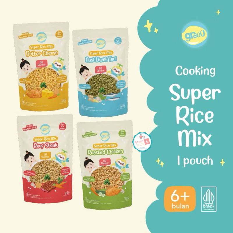 Jual GROUU SUPER RICE MIX BERAS MPASI BB BOOSTER 200GR | Nasi Instant ...