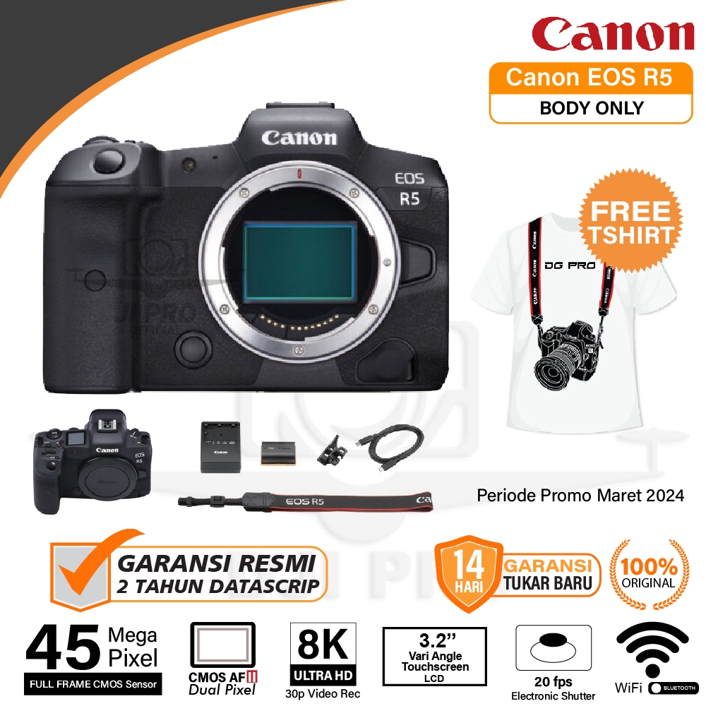 Jual Canon EOS R5 Body Only Canon R5 BO Mirrorless Camera Garansi Resmi ...