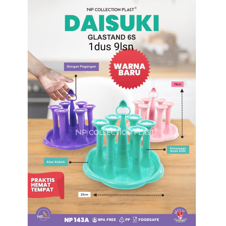Jual STAND GLASS DAISUKI NP 143 | TEMPAT GELAS BERDIRI ISI 6 | TEMPAT GELAS BULAT | TEMPAT ...