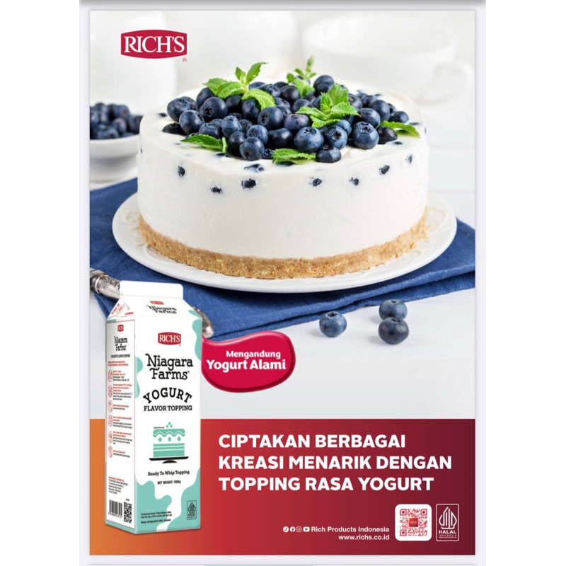 Jual Rich's Niagara Farms Yogurt Flavor Topping 1000g | Shopee Indonesia