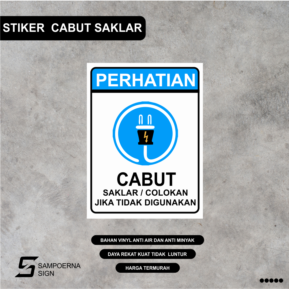 Jual Stiker Cabut Colokan Listrik / Sticker Lepas Kabel Listrik ...