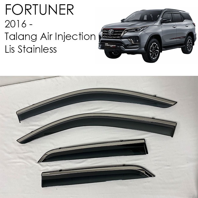 Jual Talang Air Toyota Fortuner 2016- Lis Stainless INJECTION | Shopee Indonesia